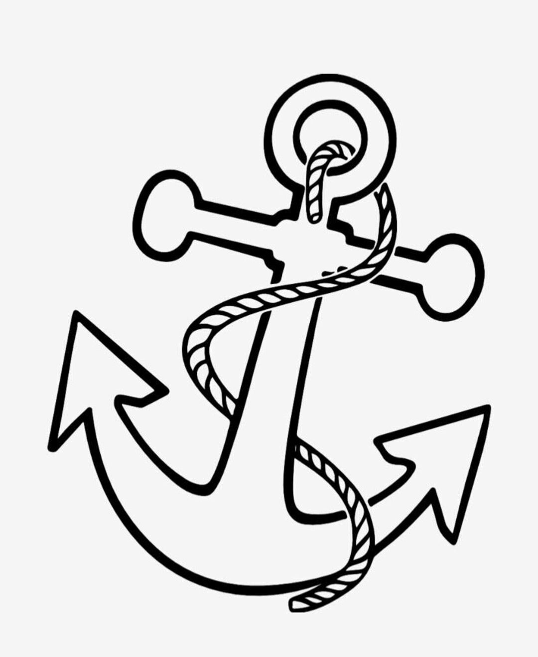 Anchor Sticker Vinyl Decal - Nautical Boat Naval Ocean Sea Car Window ...