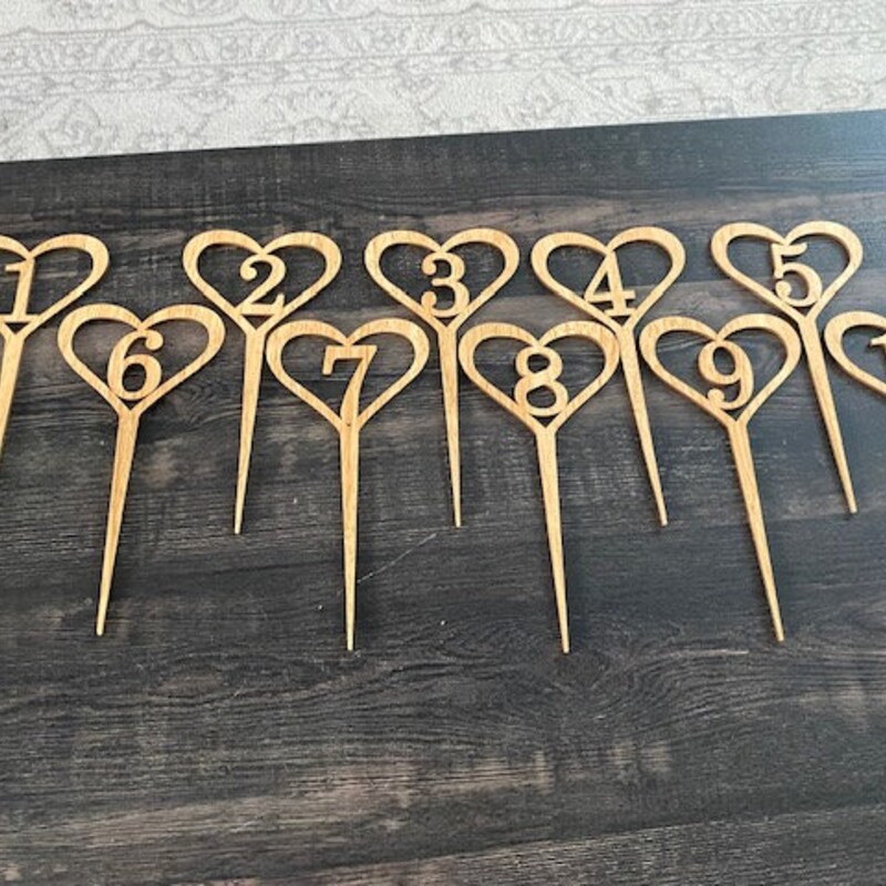 Heart Table Numbers - Etsy