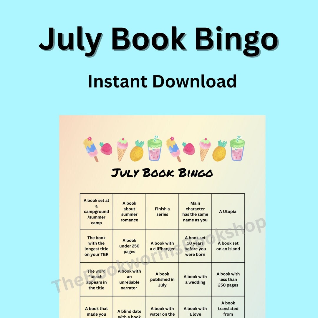 Monthly Book Bingo Printable: July - Etsy