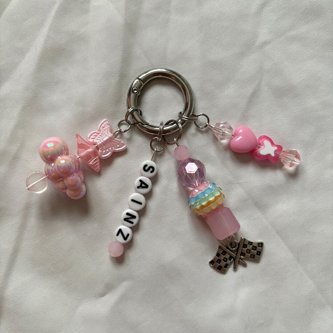 Carlos Sainz Inspired F1 Keychain | Formula 1 Beaded Keyring | Bag ...
