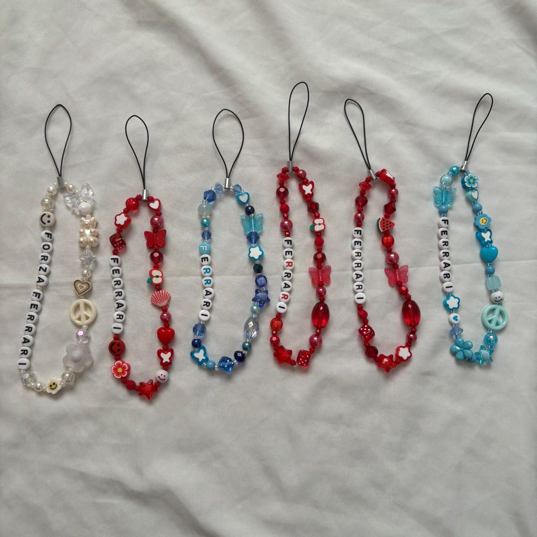 Ferrari Inspired Formula 1 Beaded Phone Charm Strap - Etsy