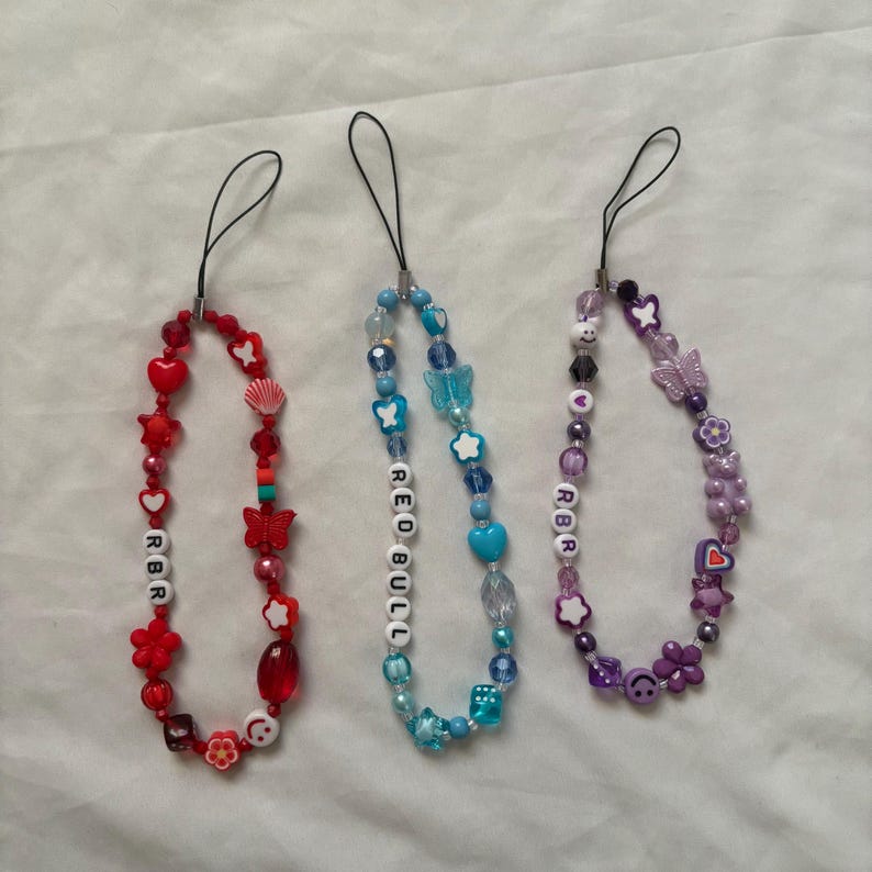 Red Bull Inspired Formula 1 Beaded Phone Charm Strap - Etsy