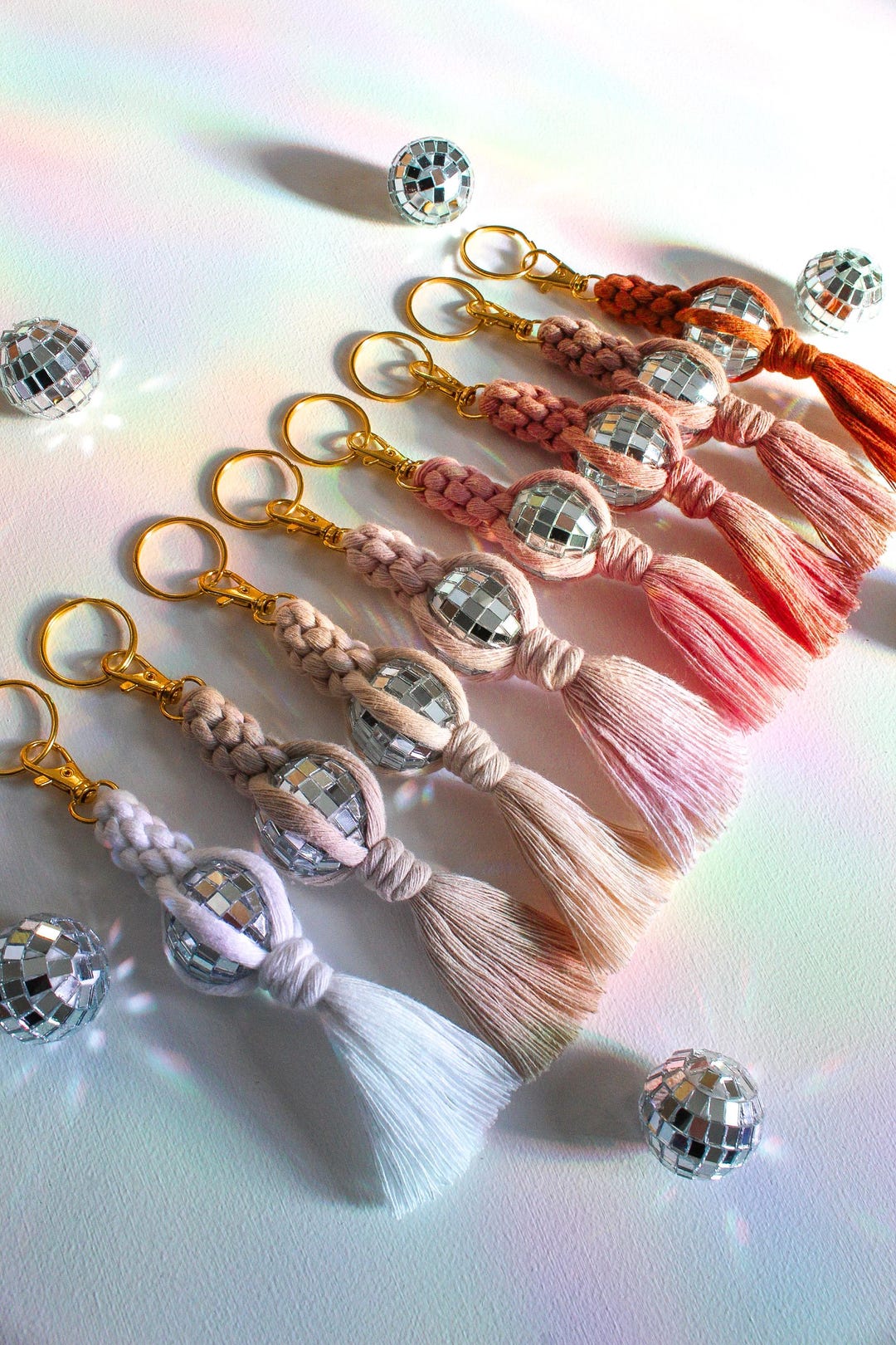 Boho Disco Ball Keychain | Hippie Keychain | Purse Wallet Bag ...