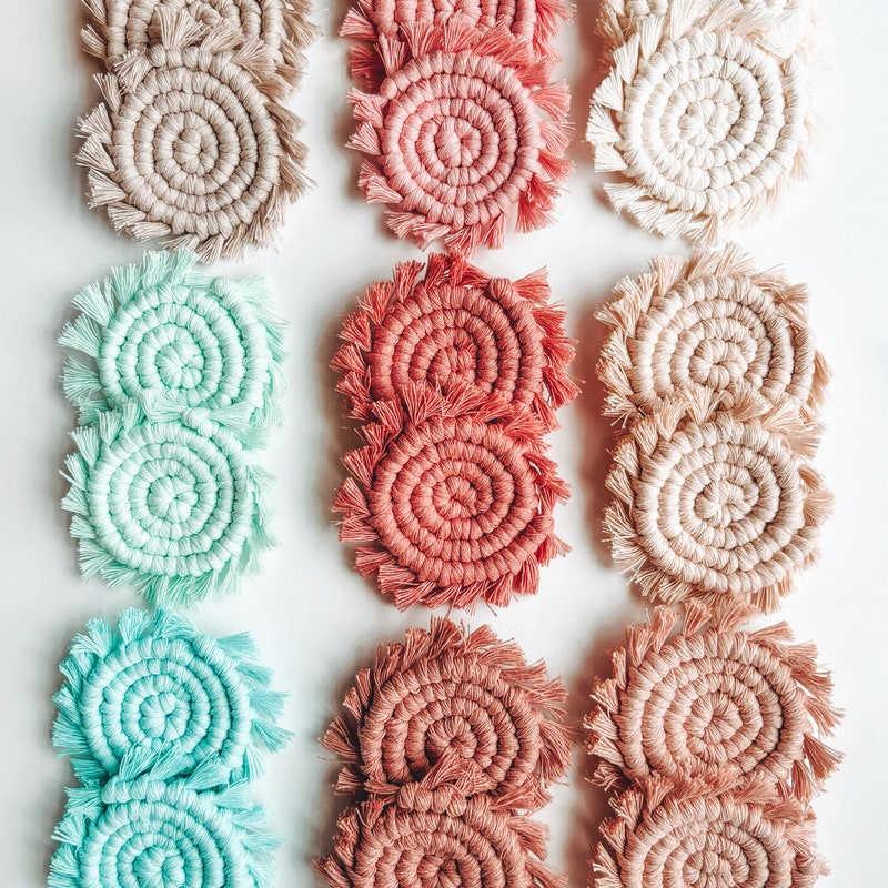 Macrame Coaster - Etsy