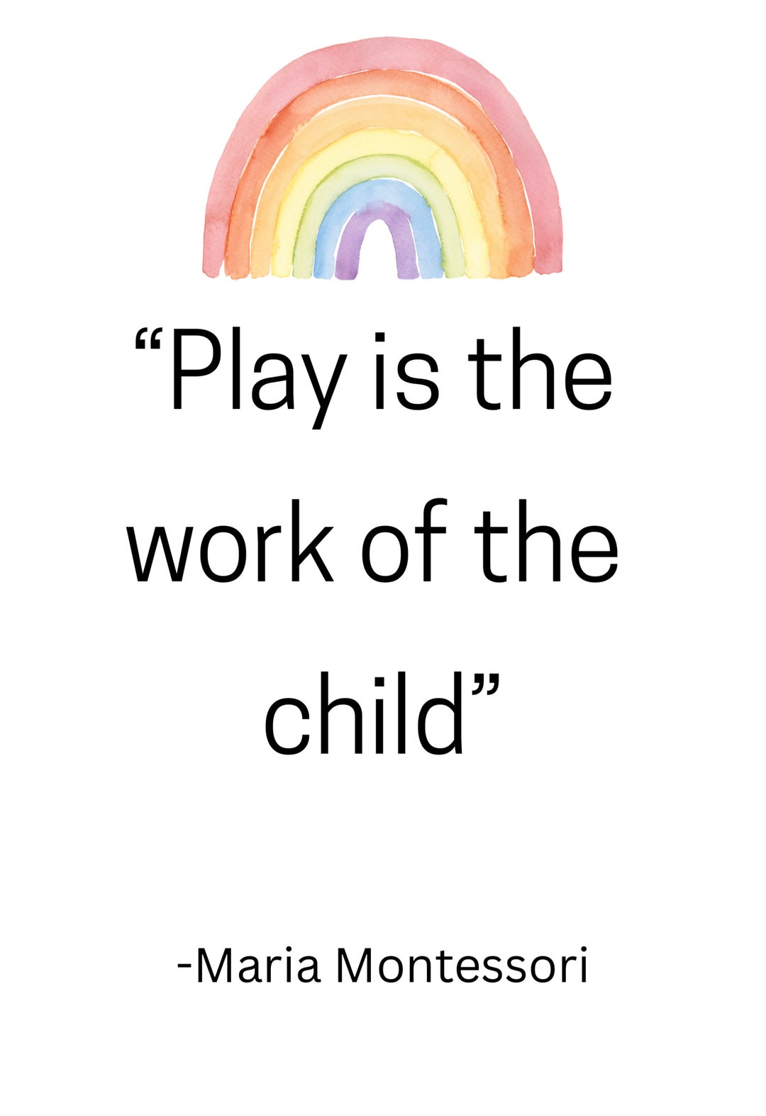 Rainbow Maria Montessori Quote - Etsy