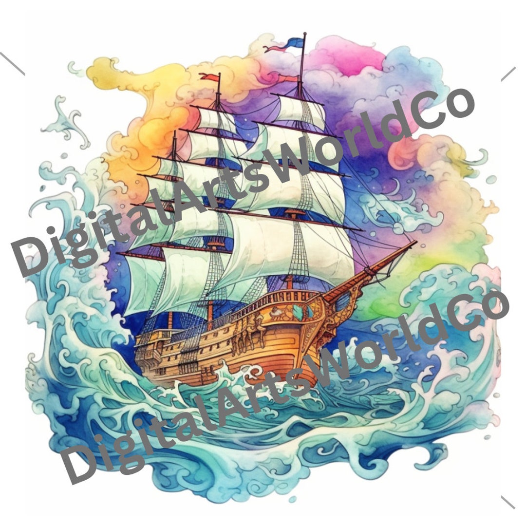 Vintage Ship Png Ship Clipart Old Ship Art Digital Download - Etsy