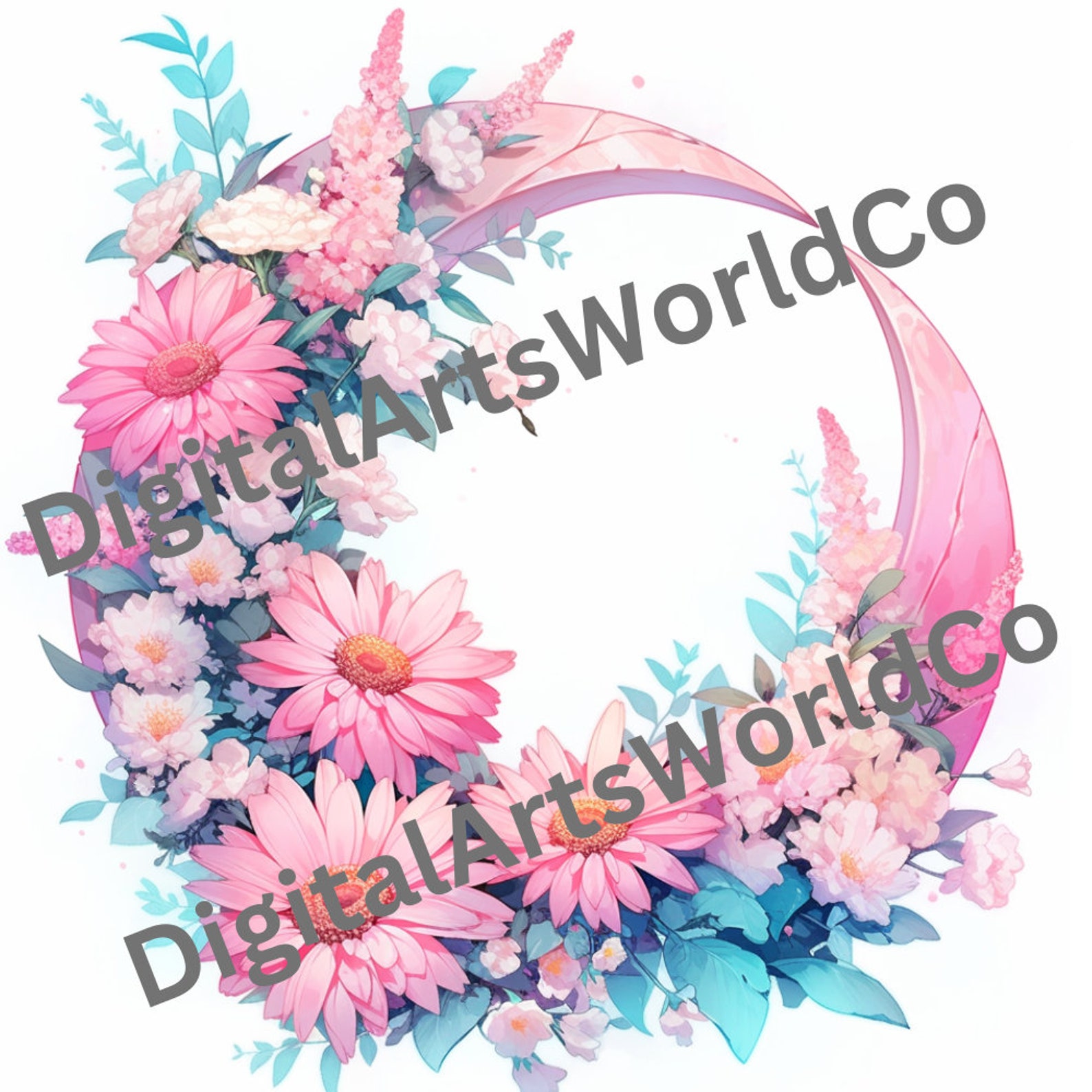 Crescent Moon Png Flower Moon Clipart Crescent Moon Digital - Etsy
