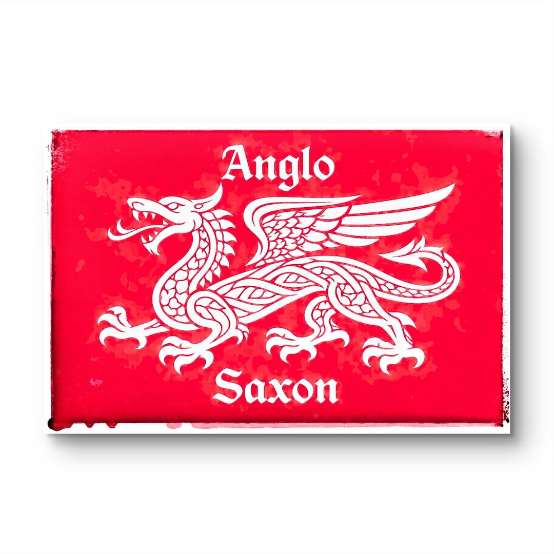 Anglo Saxon Dragon Metal Sign – Medieval Heraldic Viking Wall Art | Red ...