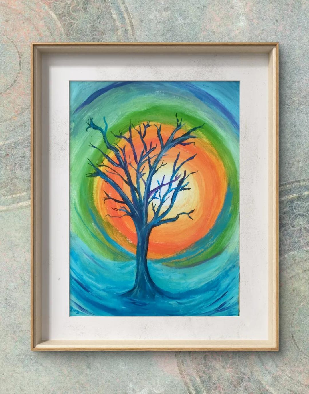 Psychedelic Winter Tree Painting Art Print - Etsy