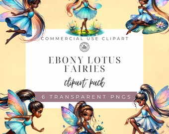 African American Fairy Clipart Whimsical Watercolor Fairy Ebony Orchid ...