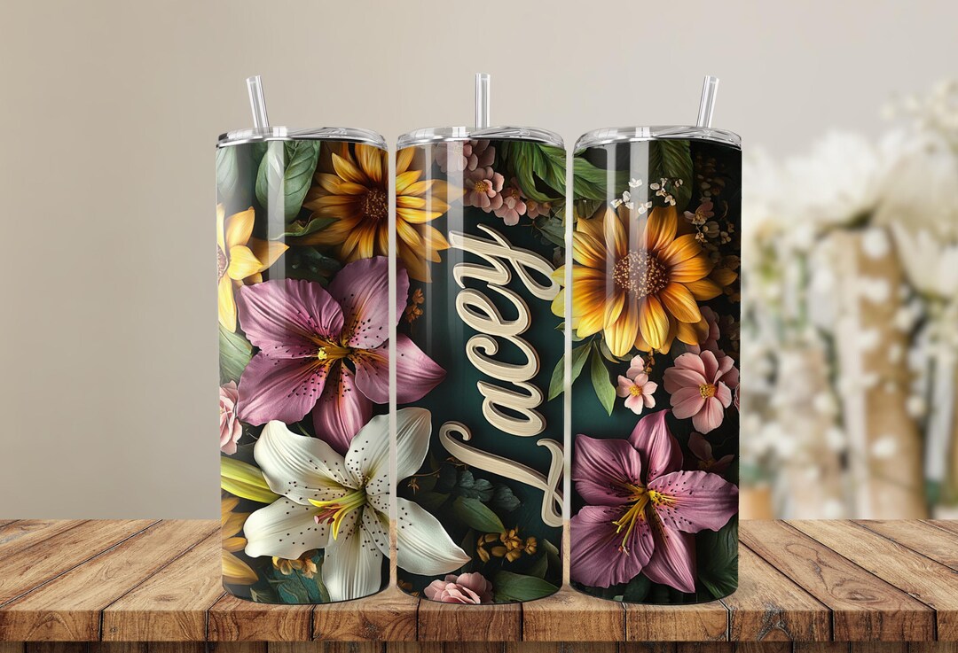 Lacey 3D Art for 20oz Tumbler Wrap – Perfect for Personalized Names ...
