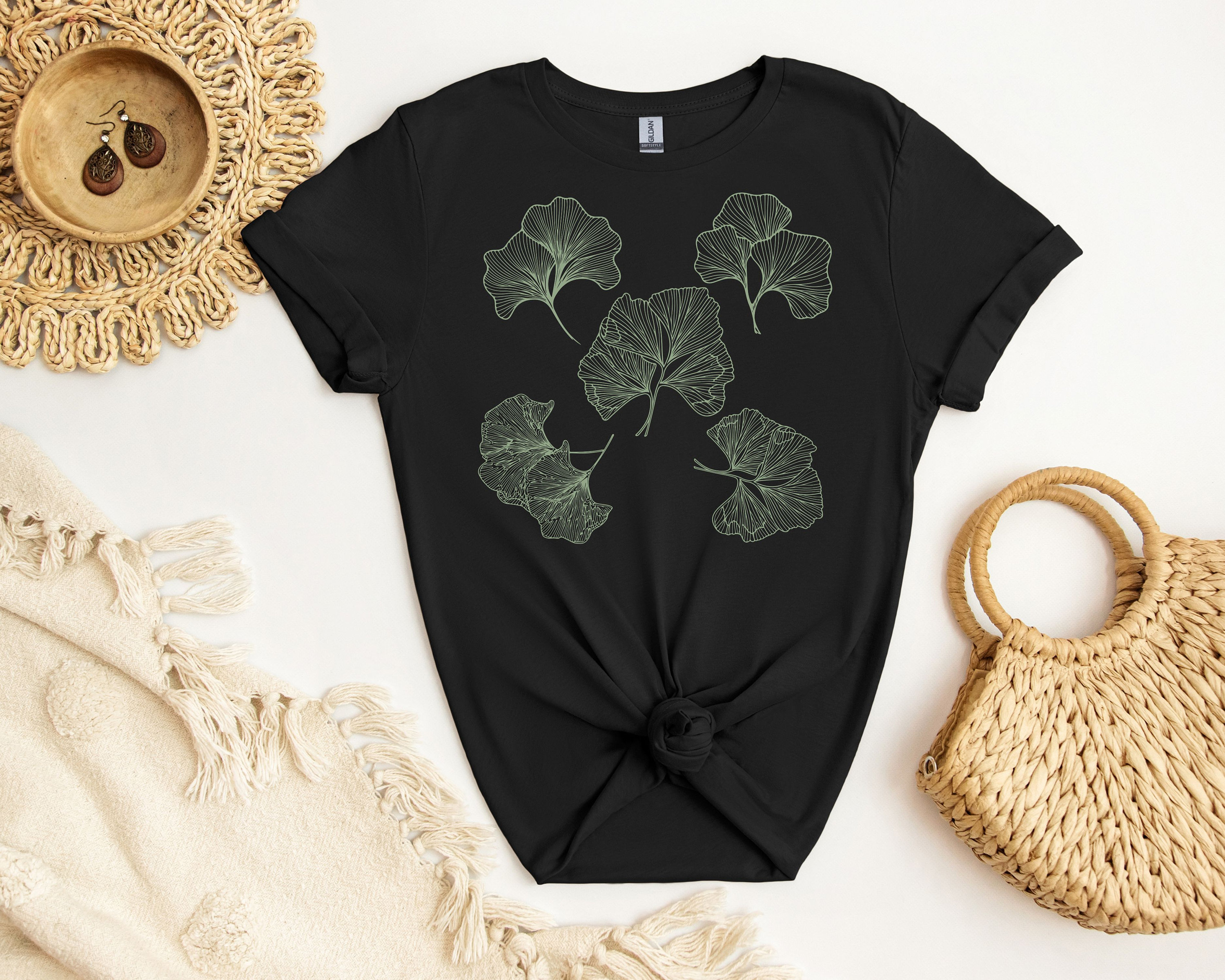 Ginkgo Leaves T-shirt, Cottagecore, Floral Shirt, Gift for Plant Lovers ...