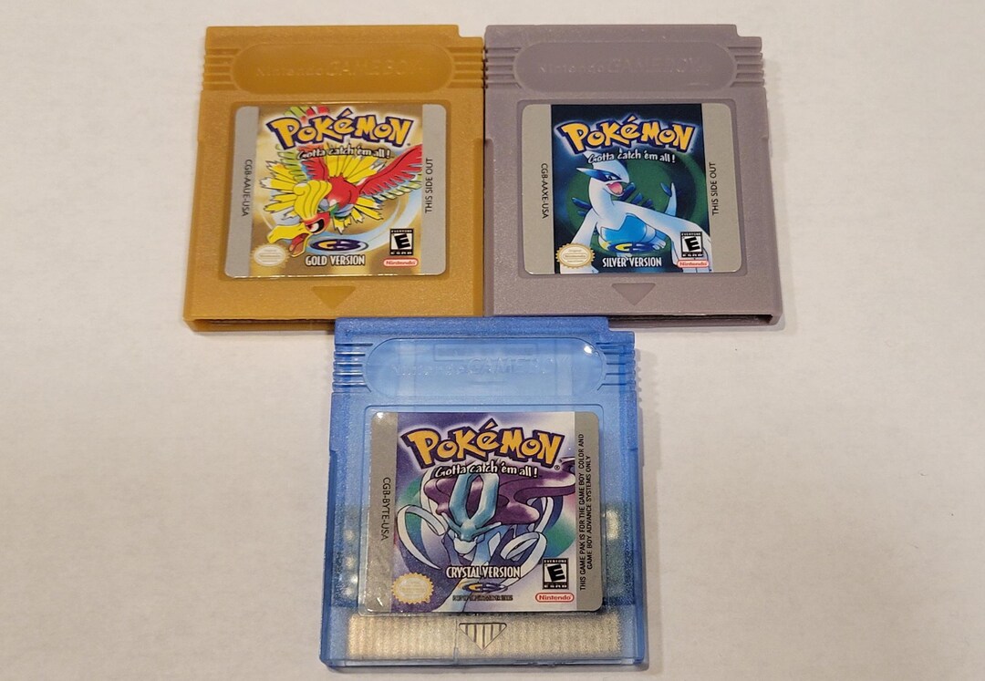 Pokemon Gold Silver Crystal GBC - Etsy