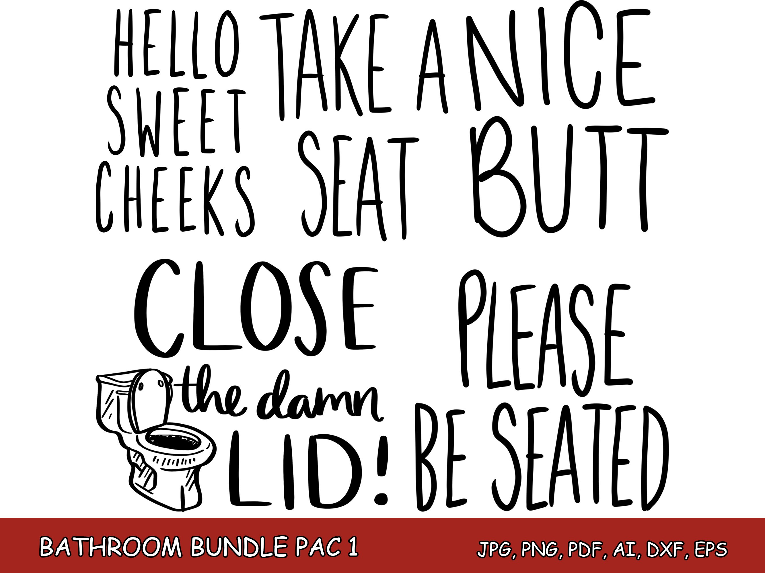 Bathroom Svg, Bathroom Svg Bundle, Bathroom Sign Svg, Washroom Svg ...