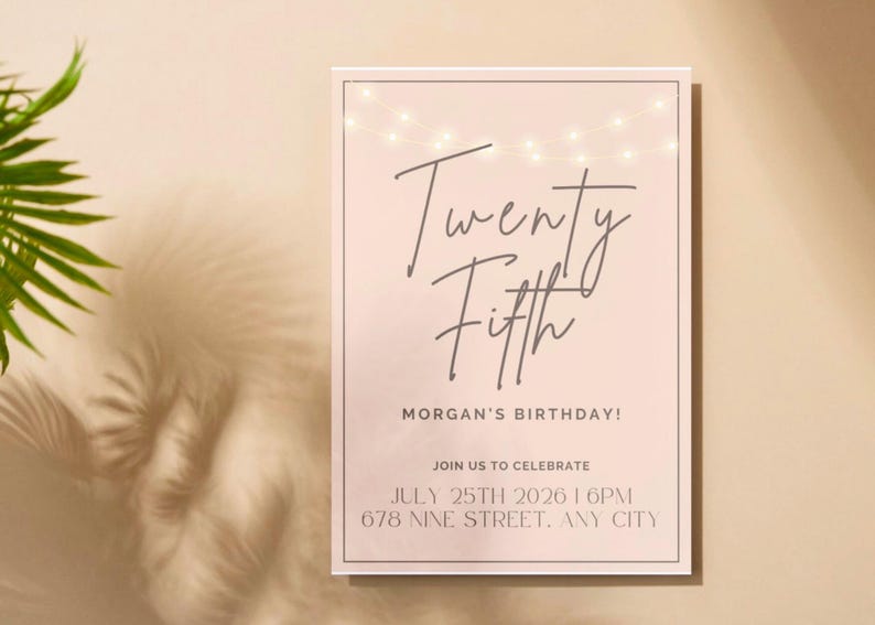 Editable Neutral Birthday Invitation - Etsy