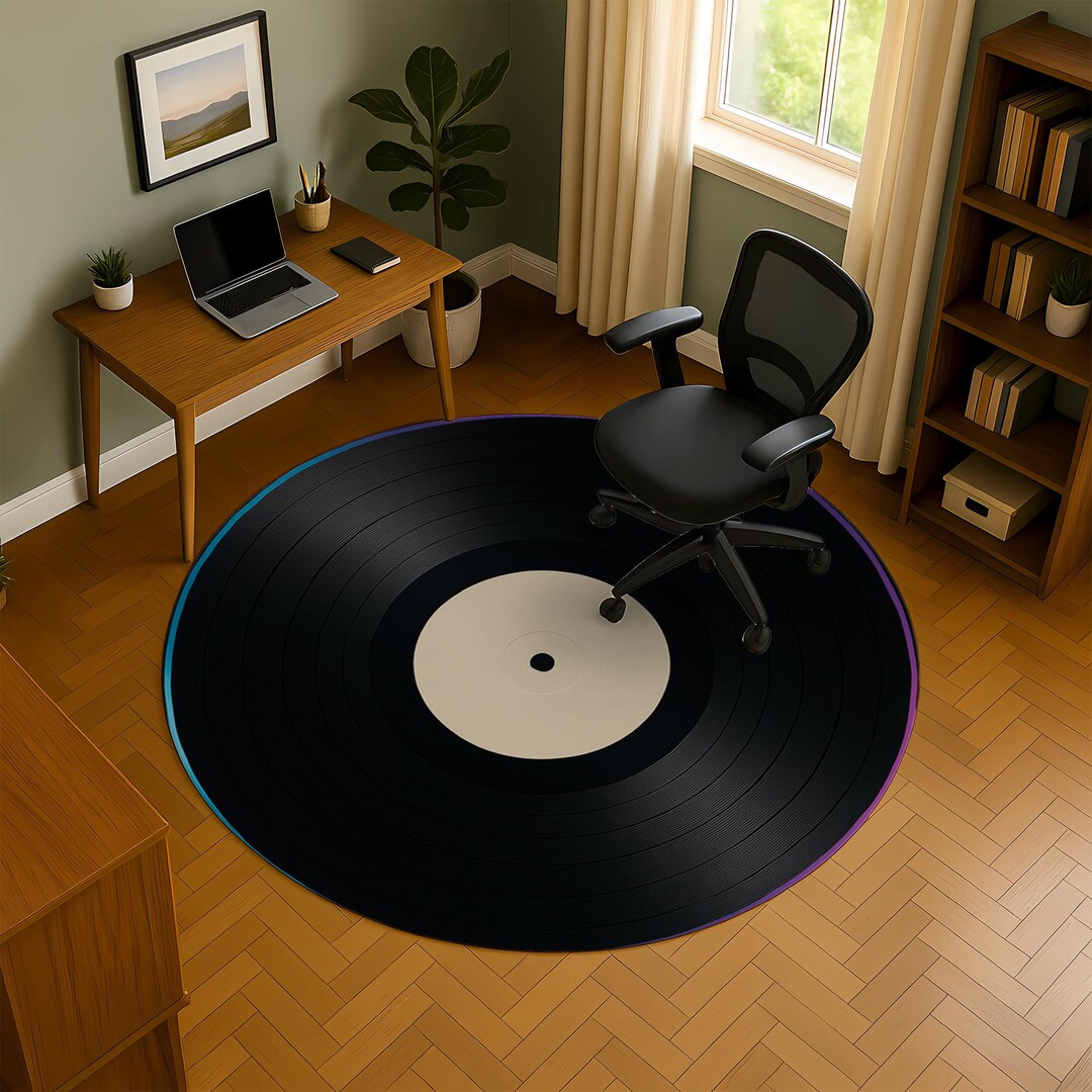 Vinyl Record Rug: Retro Turntable Round Rug - Etsy