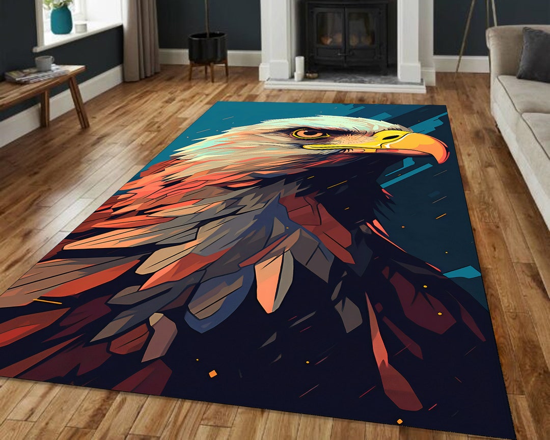 Bald Eagle Rug, American Eagle Decor, Eagle Pattern Gift, American ...