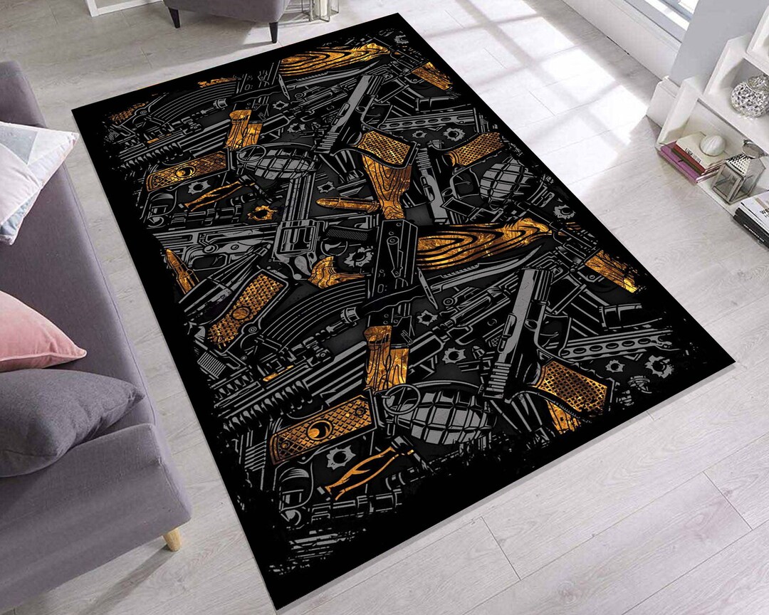 Dark Tactical Rug: Edgy Urban Gun Room Decor - Etsy