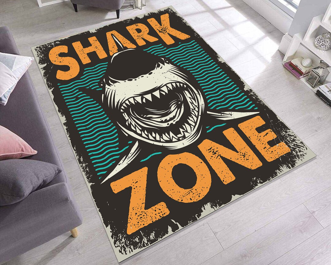 Retro Style Terrible Shark Themed 90s Rug Vintage Animal Print - Etsy