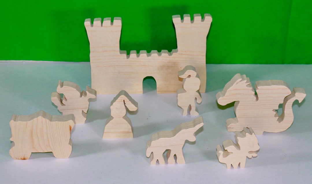 Wooden Toys Fantasy Theme Wooden Castle Wooden Princess Wooden Dragon ...