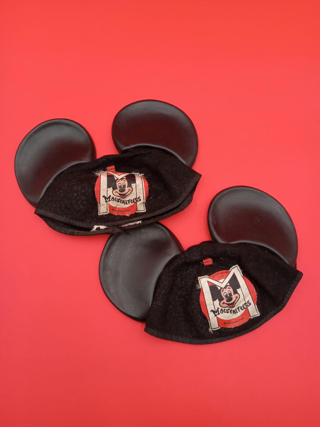 2 Sets of Vintage Mickey Mouse Mouseketeers Mouse Ear Wool and Rayon ...