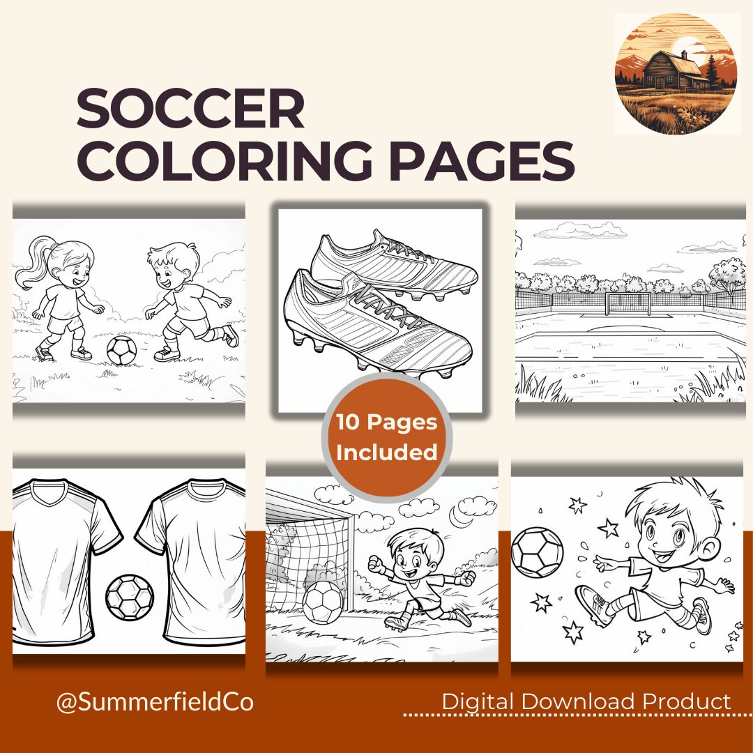 Soccer Coloring Book Pages, Printable, Sports, European Football, Kids ...