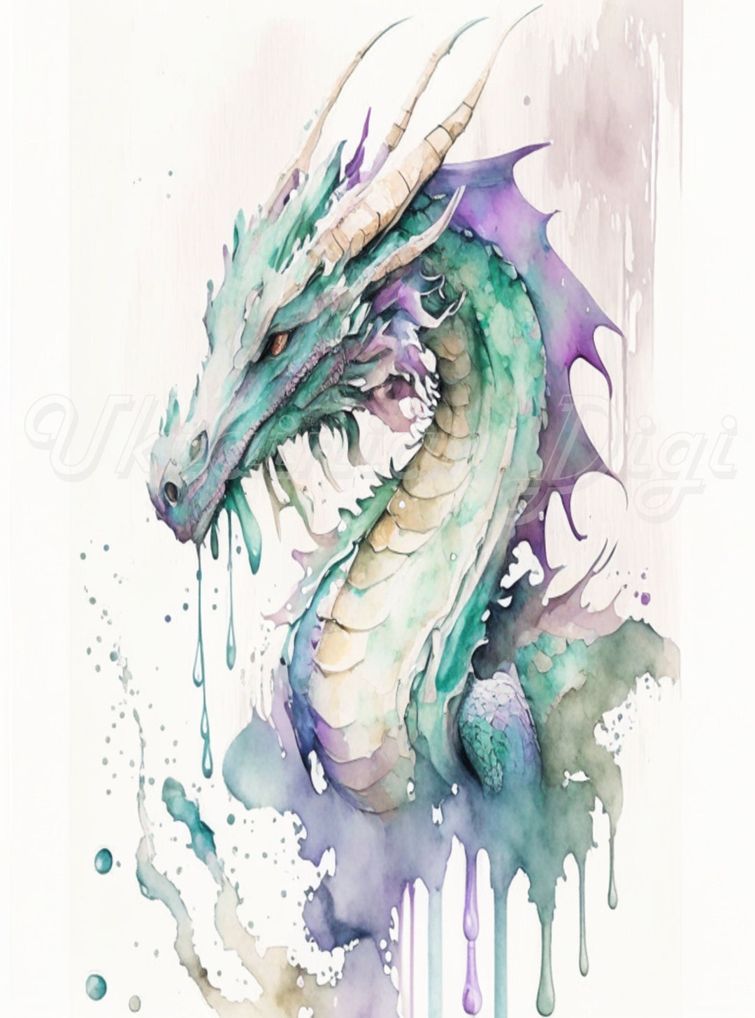 2024 Dragon Planner Watercolor Dragon Design Animal - Etsy