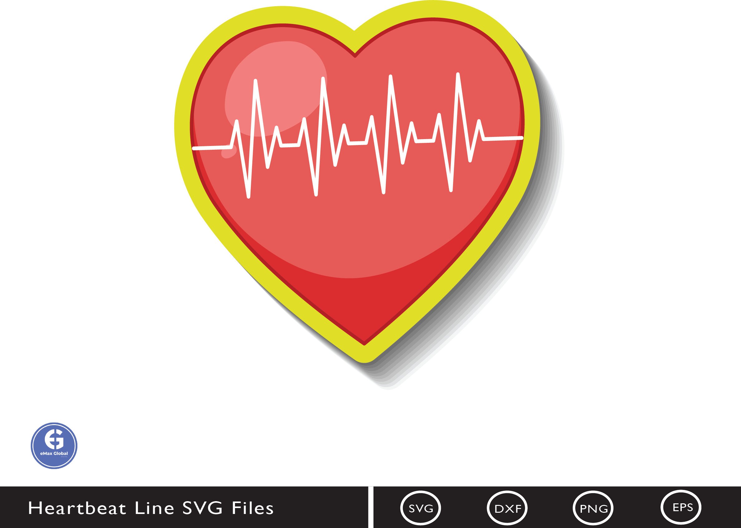 Heartbeat Line SVG ECG EKG Cut Files Heartbeat Pulse Clip Art ...