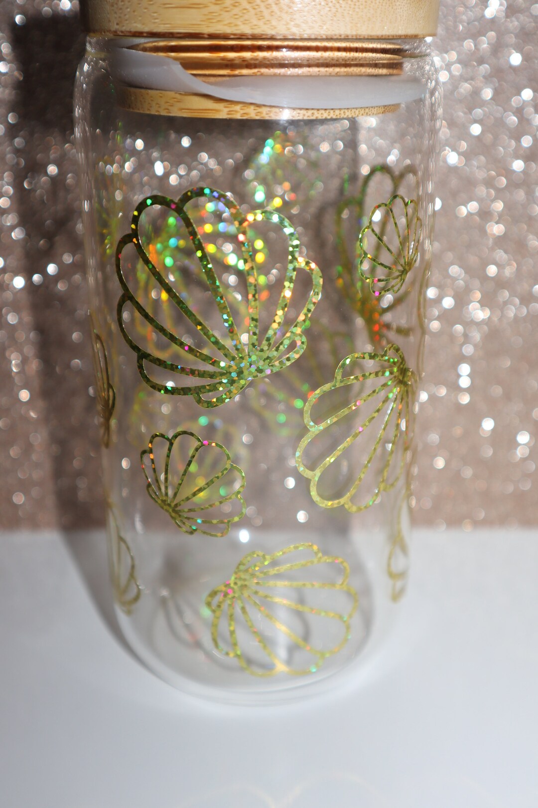 Gold Holo Sparkle Shell Beer Can Glass 16 Oz Glass Bookish Beer Can ...