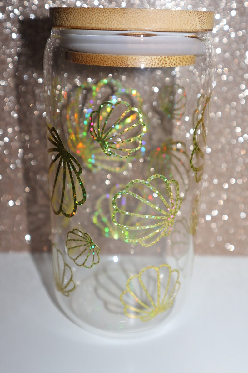 Gold Holo Sparkle Shell Beer Can Glass 16 Oz Glass Bookish Beer Can ...