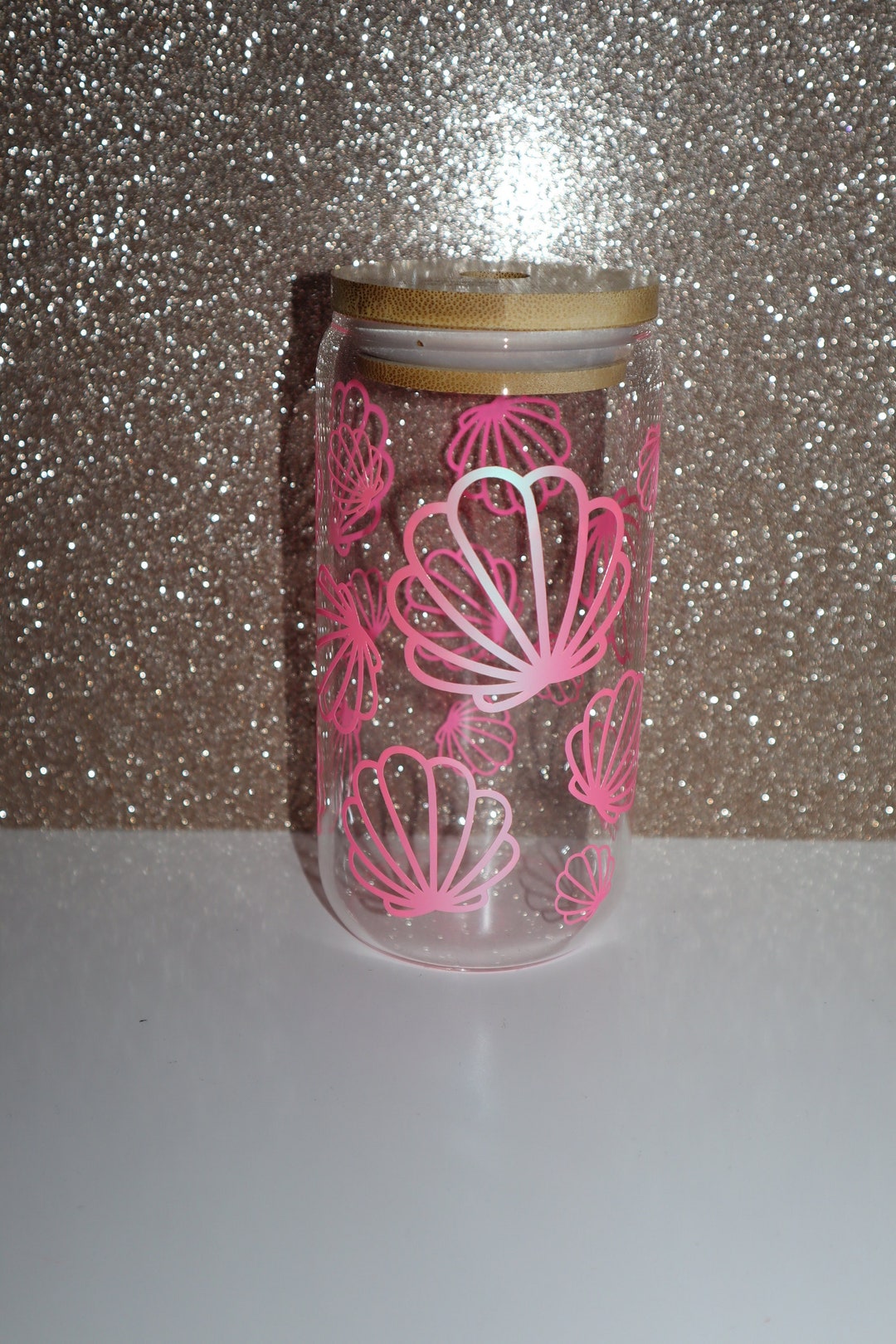 Pink Matte Opal Shell Beer Can Glass 16 Oz Glass Summer Beer Can Glass ...