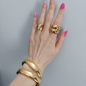 Chunky Ring, Big Ring, Statement Ring, Gold Ring, Bold Dome Ring, 18K ...