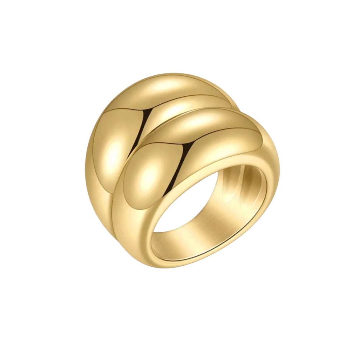 Chunky Ring, Big Ring, Statement Ring, Gold Ring, Bold Dome Ring, 18K ...