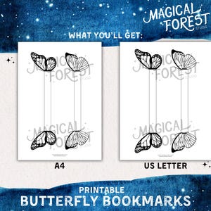 Butterfly Bookmarks | Printable Coloring Page | DIY Bookmark Craft ...