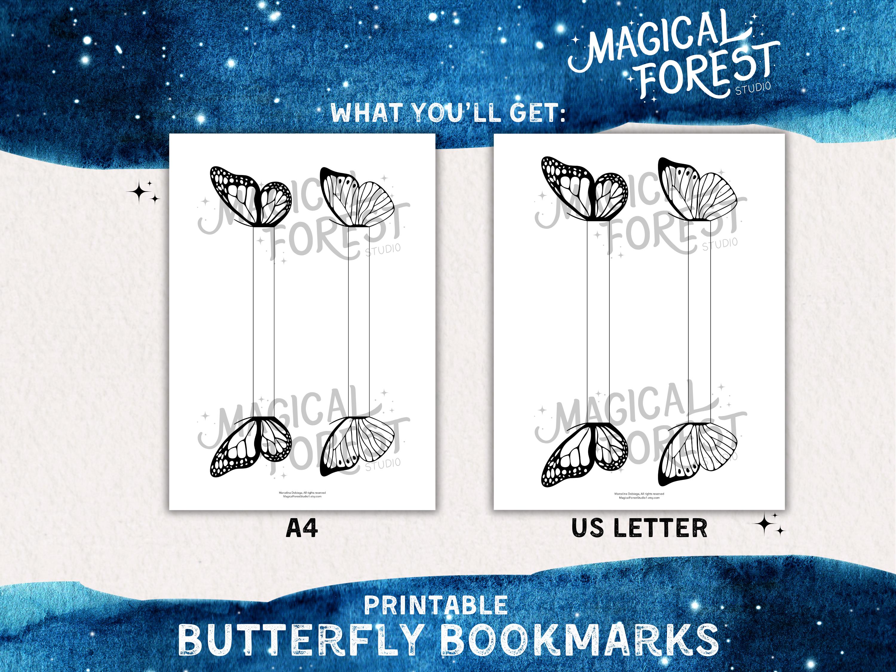 Butterfly Bookmarks | Printable Coloring Page | DIY Bookmark Craft ...