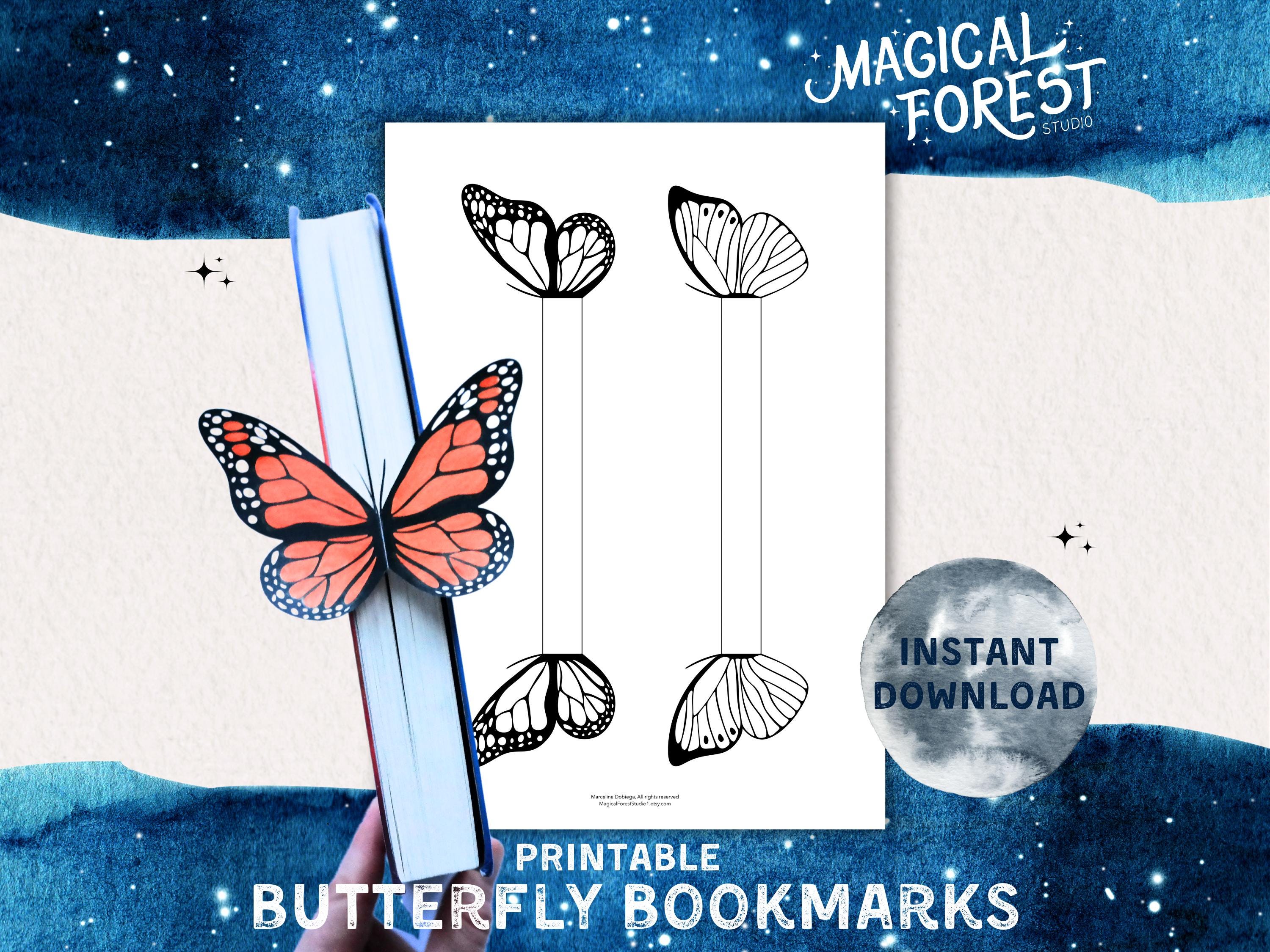 Butterfly Bookmarks | Printable Coloring Page | DIY Bookmark Craft ...