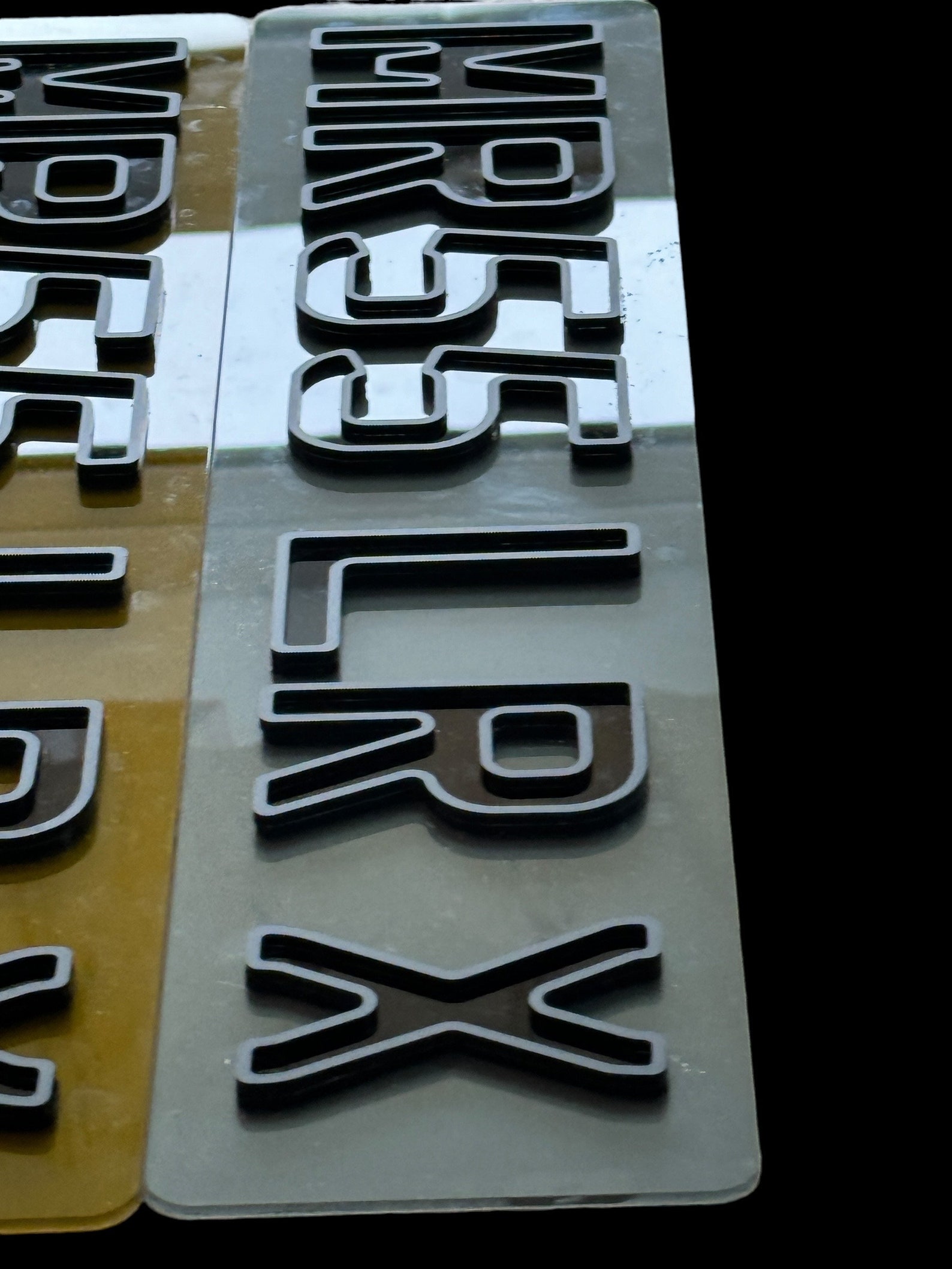 4D Two Tone Ghost X Number Plates Layer of Gloss Blsck 4d Layer of ...