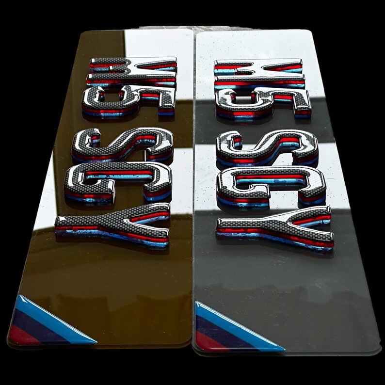 Triple Decker Number Plates in Bmw Msport Colours Layer of Blue a Layer ...