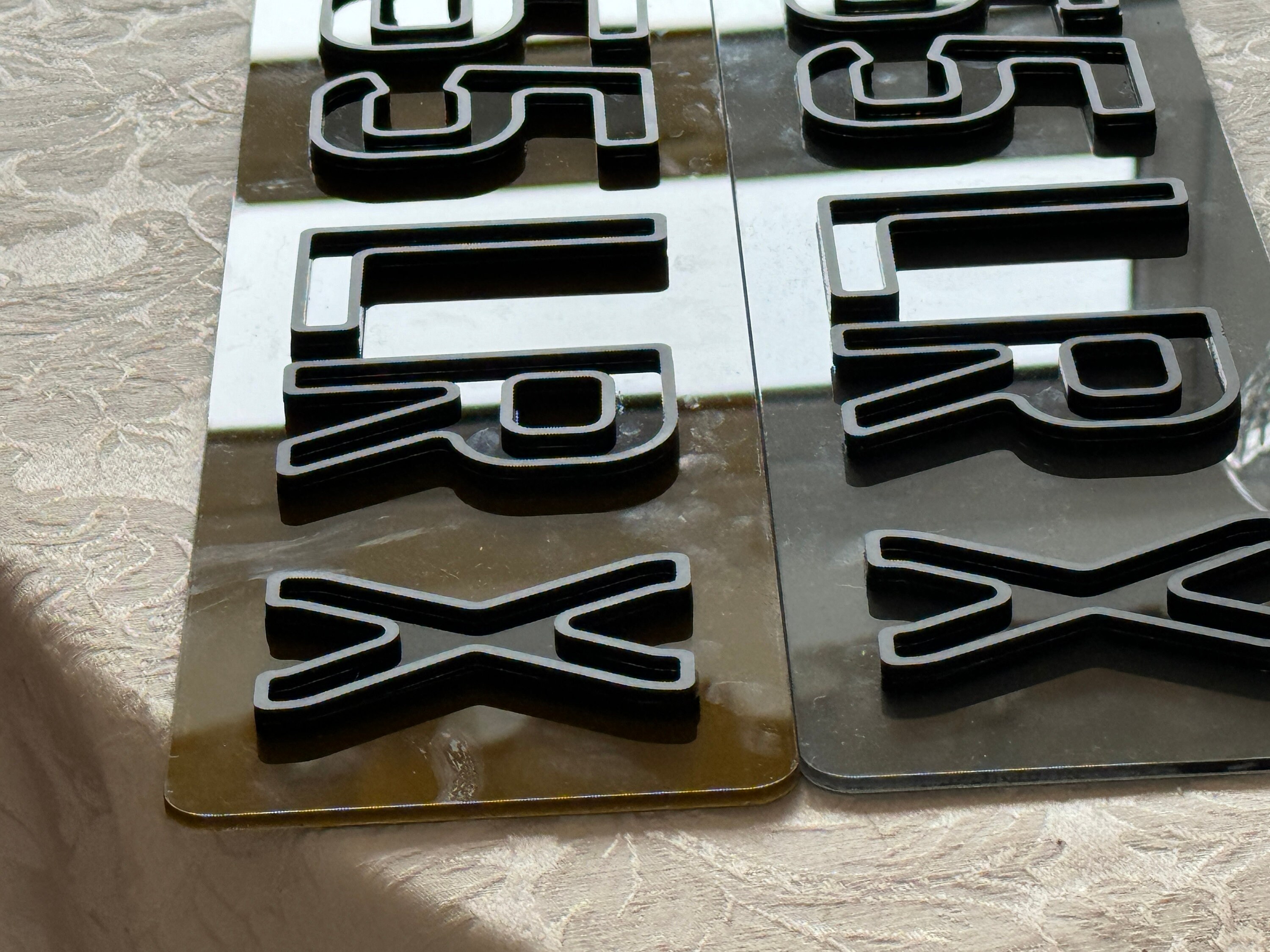 4D Two Tone Ghost X Number Plates Layer of Gloss Blsck 4d Layer of ...