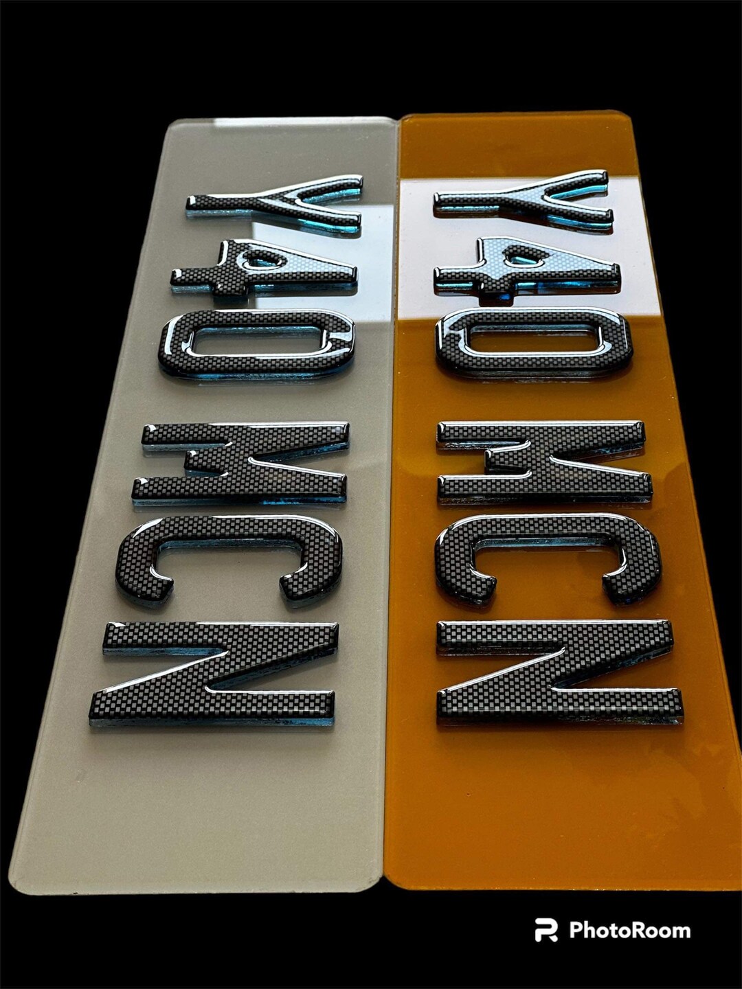 4D Blue Neon Number Plates With a Choice of Different Tops - Etsy UK