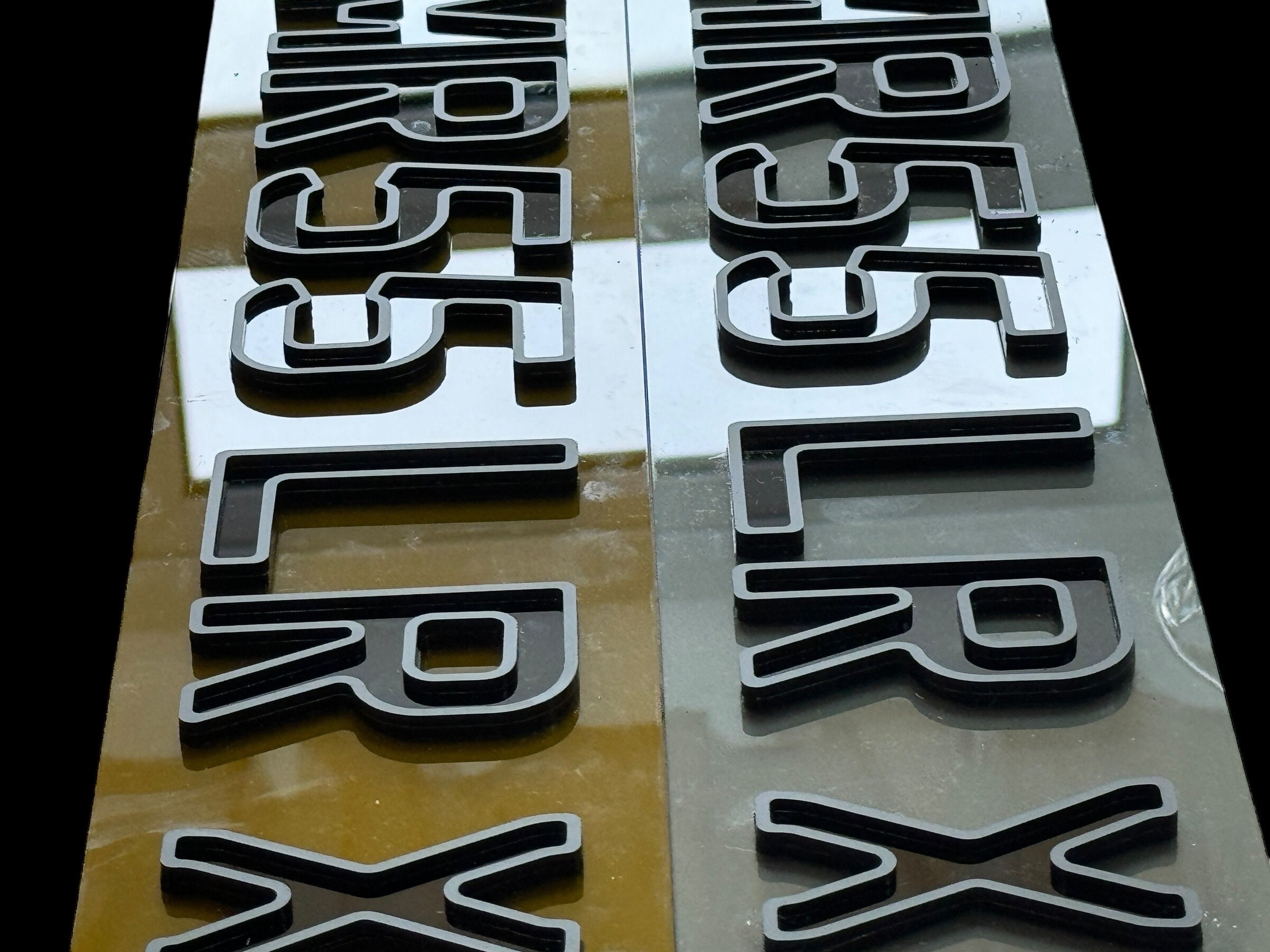 4D Two Tone Ghost X Number Plates Layer of Gloss Blsck 4d Layer of ...