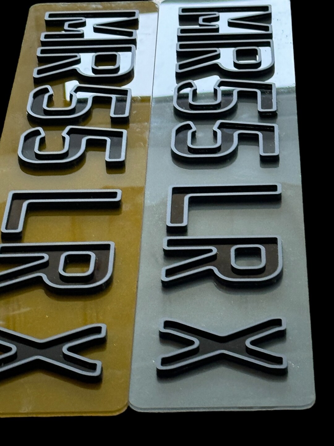 4D Two Tone Ghost X Number Plates Layer of Gloss Blsck 4d Layer of ...