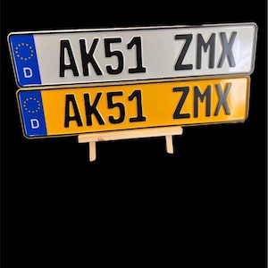 German Font Pressed Aluminium Number Plates With Country End Emblems - Etsy