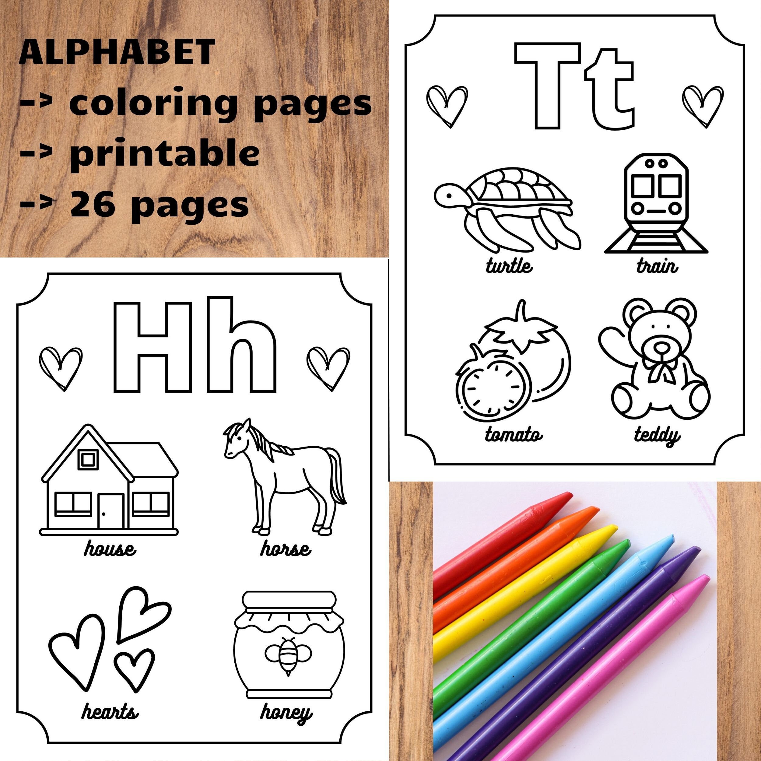 ABC 26 Printable Alphabet Coloring Pages Pdf - Coloring Book for Kids ...