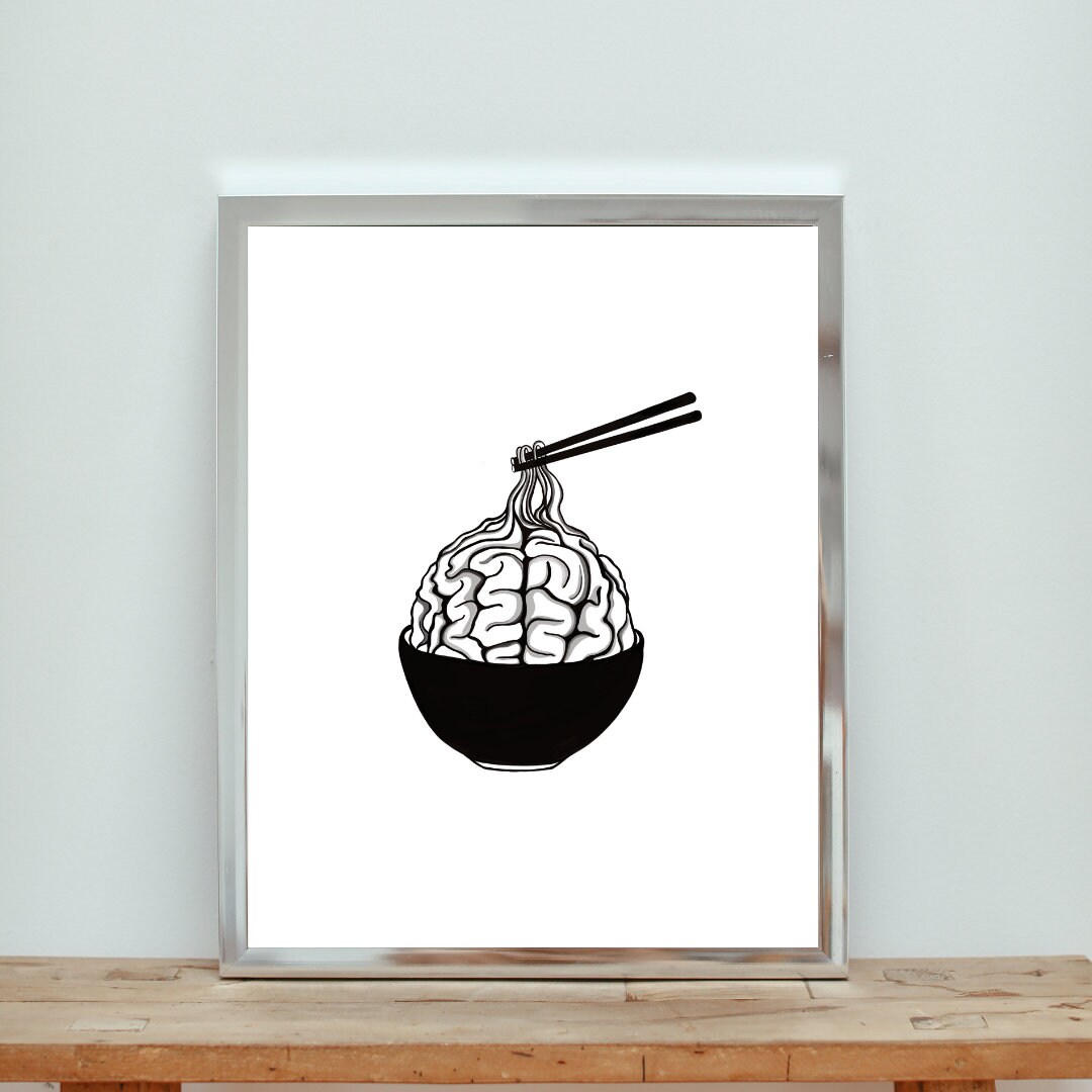 Brain Noodle Print - Etsy