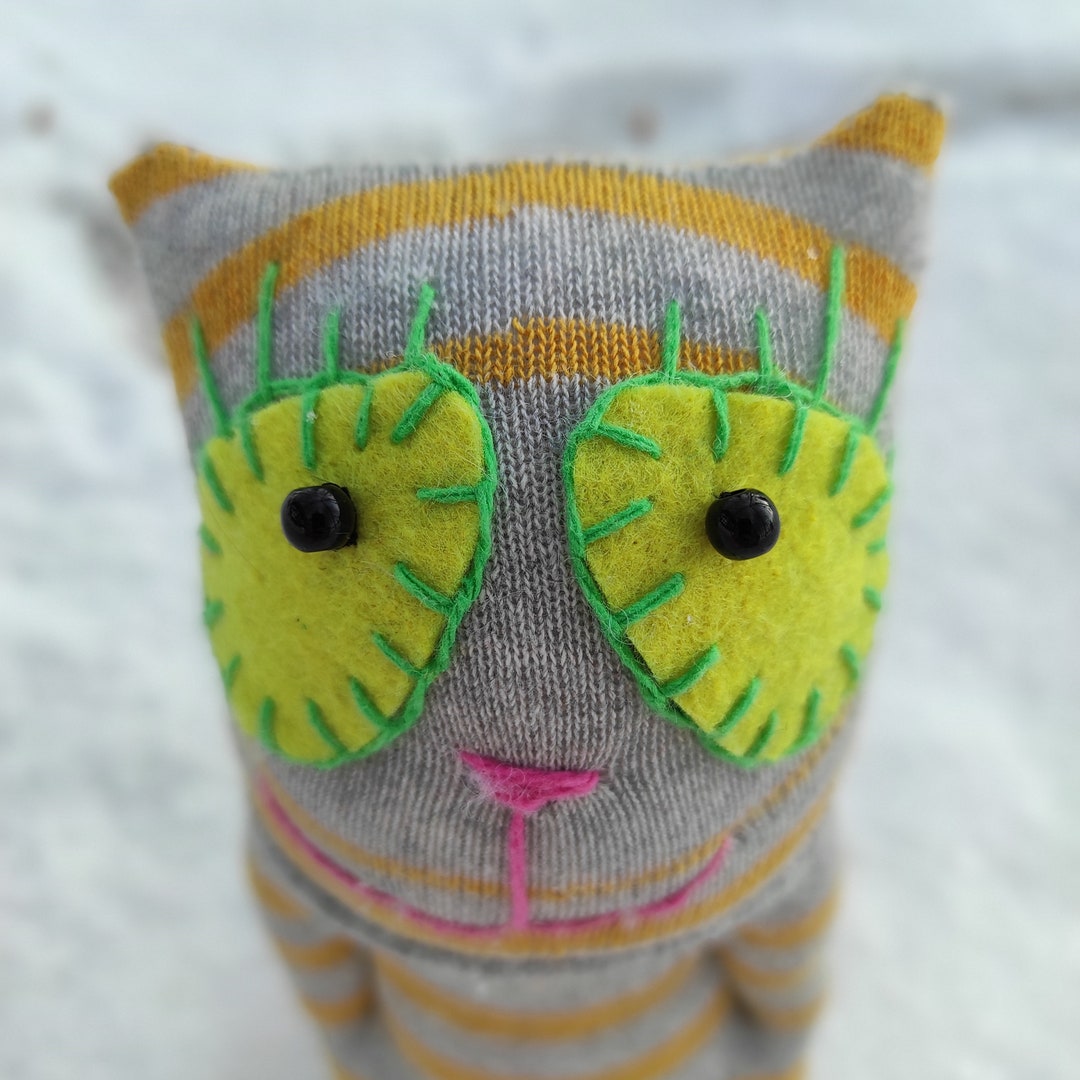 Beautiful Beloved Cat,amulet of Love, Cozy Sock Critters, Sock Cat ...