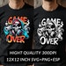 Game Over Skeleton Gamer Sublimation PNG: Urban Streetwear Art (digital ...