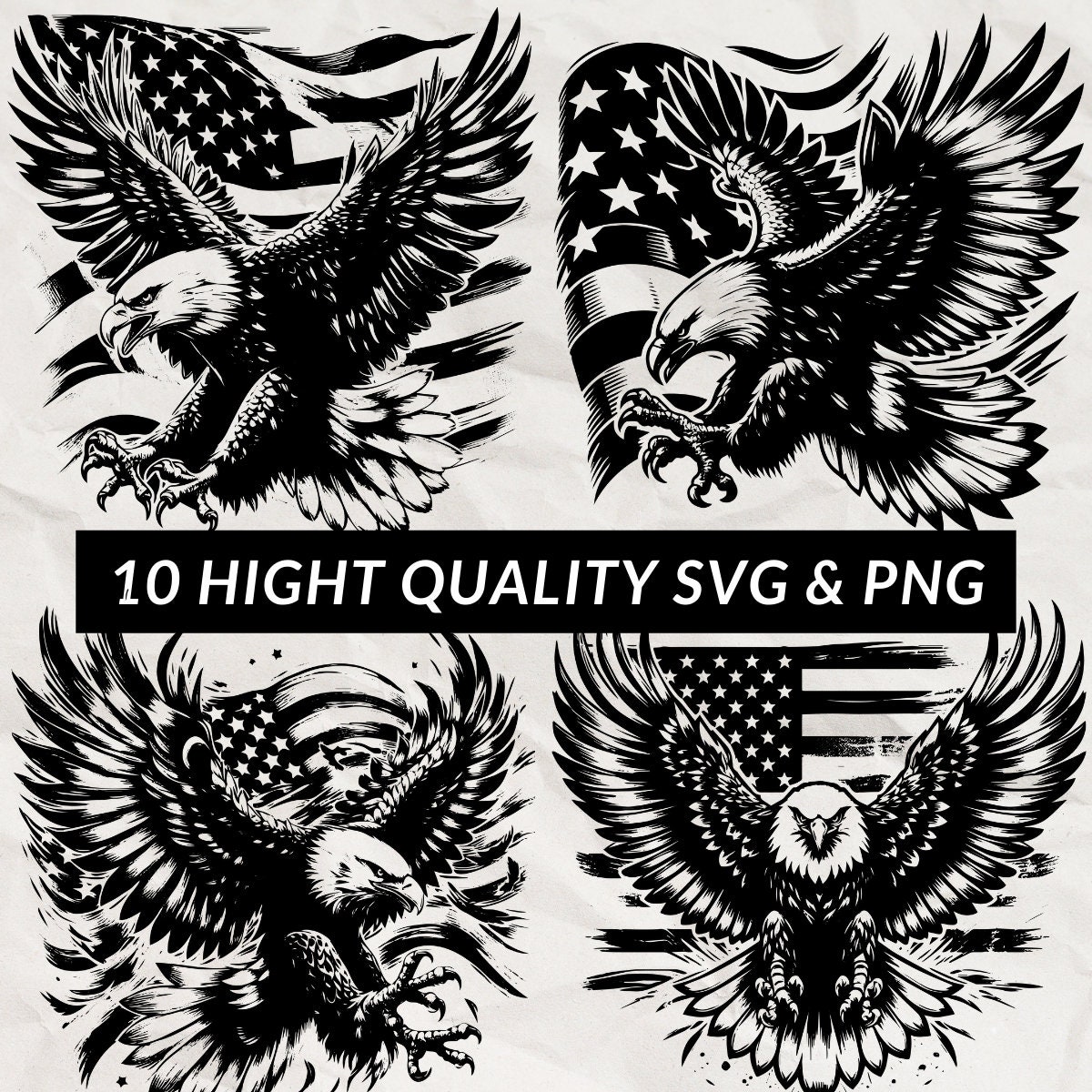 USA Patriotic Flying Eagle Flag SVG / PNG Files, 4th of July Digital ...