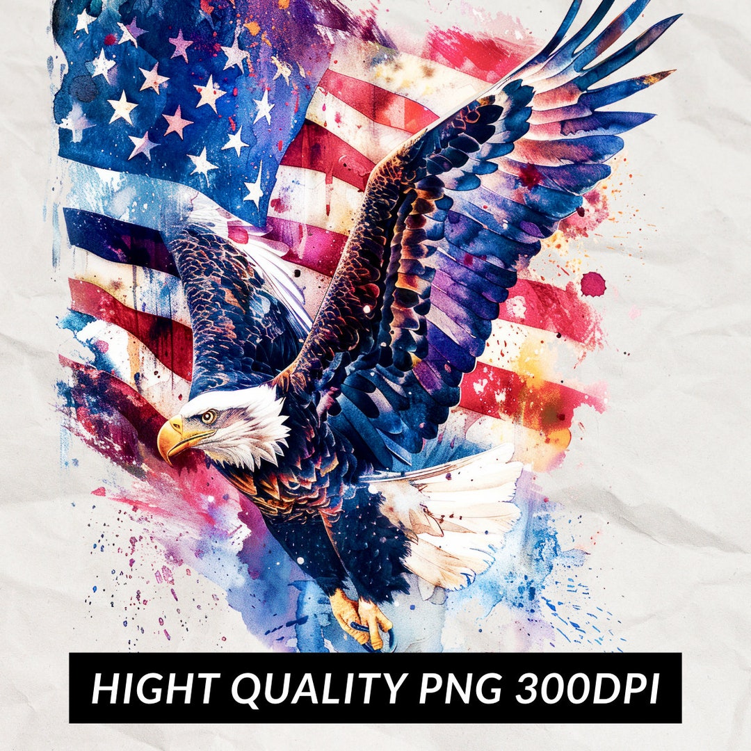 USA Patriotic Eagle Flag PNG, Printable Sublimation, 4th of July ...
