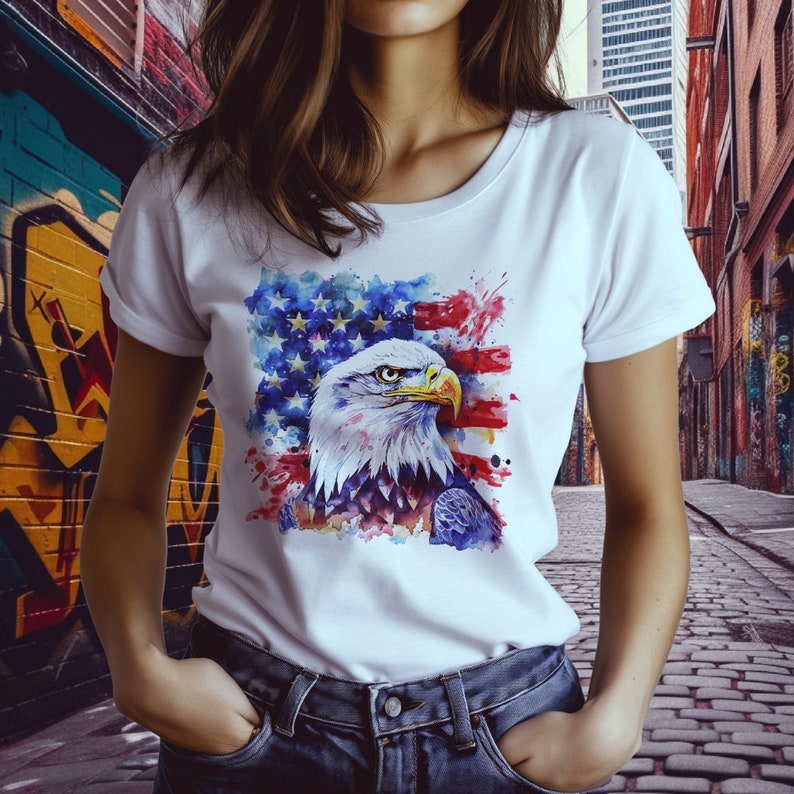 USA Patriotic Eagle Flag PNG, Printable Sublimation, 4th of July ...